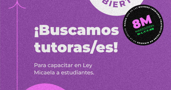 CONVOCATORIA PARA TUTORES LEY MICAELA EN LA UNCUYO!! - Género