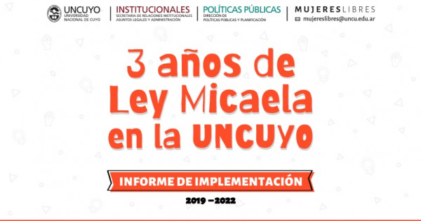Ley Micaela: a 3 años de su implementación en la UNCUYO - Dirección de Políticas Públicas y ...